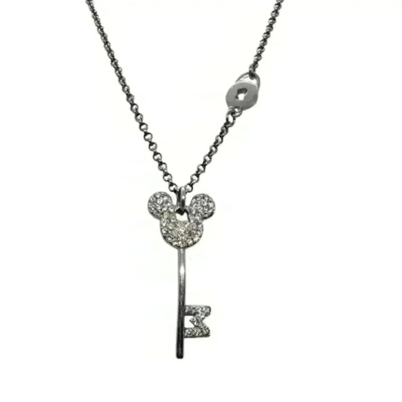 Disney | Jewelry | Disney Authentic Mickey Mouse Silver Crystal Lock ...
